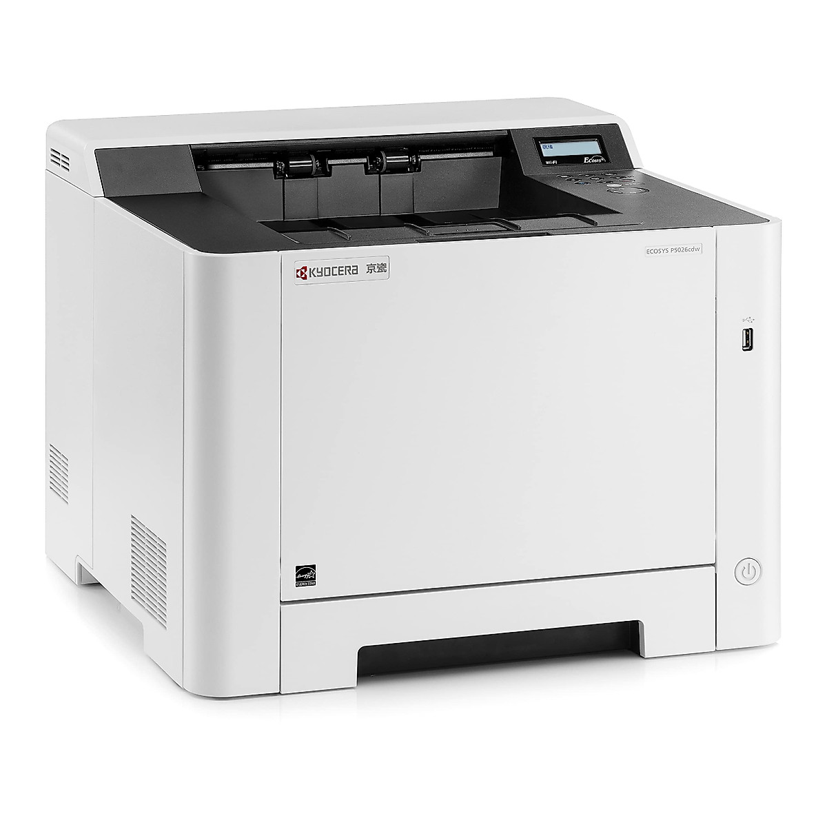 Kyocera ECOSYS P5026cdw Color Network Laser Printer, 27 ppm, Standard 1200dpi, Standard Duplex, Gigabit Ethernet, USB, Wireless & Wi-Fi Direct, Mobile Print, 512 MB Memory, 2 Line LCD Screen