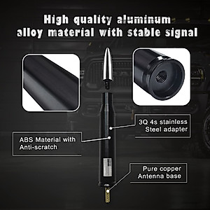 Miytsya Car Truck Bullet Antenna American Flag for GM Chevy Silverado 1500 2500 3500 HD Avalanche GMC Sierra 1500 2500 3500 Denali Heavy Duty Pickup Trucks Accessories (Silver)