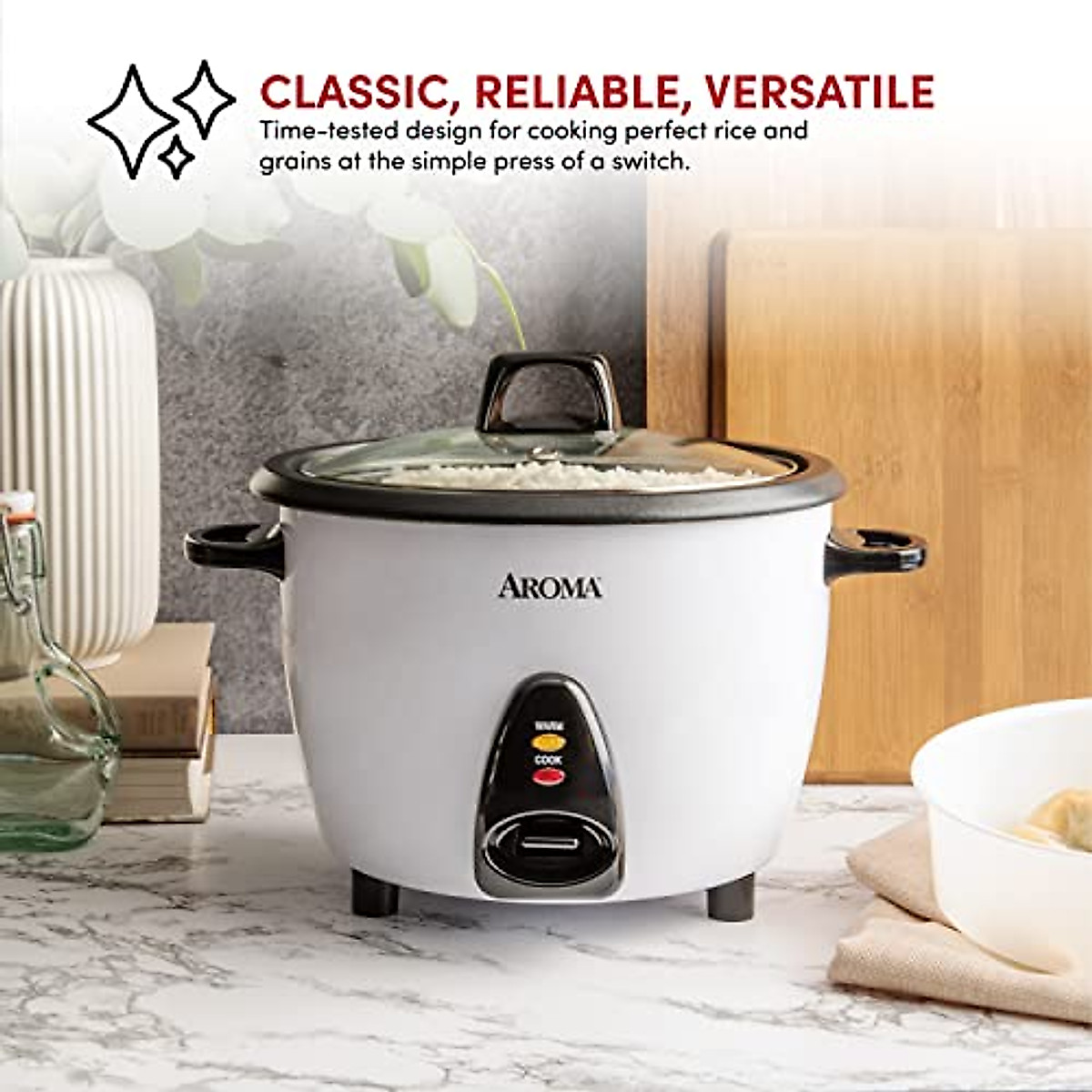 Aroma Housewares ARC-360-NGP 20-Cup Pot-Style Rice Cooker & Food Steamer, White