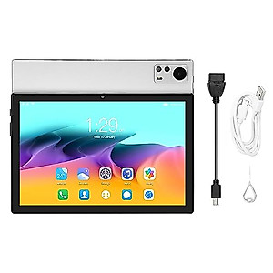 DAUERHAFT 10.1 Inch Tablet, Tablet Octa Core 5G WiFi Tab M10 3200x1440 8MP 13MP for Android 11 for Work (White)