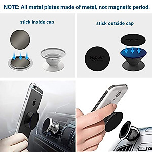 volport Extra 3M Tape Super Sticky Adhesive Replacement and Phone Magnet Sticker Disc for Reusing Grip Stand Socket Base, Circle Double Sided Car Mount Holder Strong Glue Pads Round Magic Metal Plate