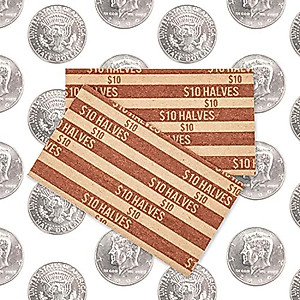 Half Dollar Coin Wrappers, 100 Flat Striped Coin Wrappers