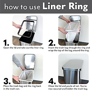 QUALIAZERO 50L/13Gal Heavy Duty Hands-Free Stainless Steel Commercial/Kitchen Step Trash Can, Fingerprint-Resistant Soft Close Lid, Slim Shape (50L Slim)