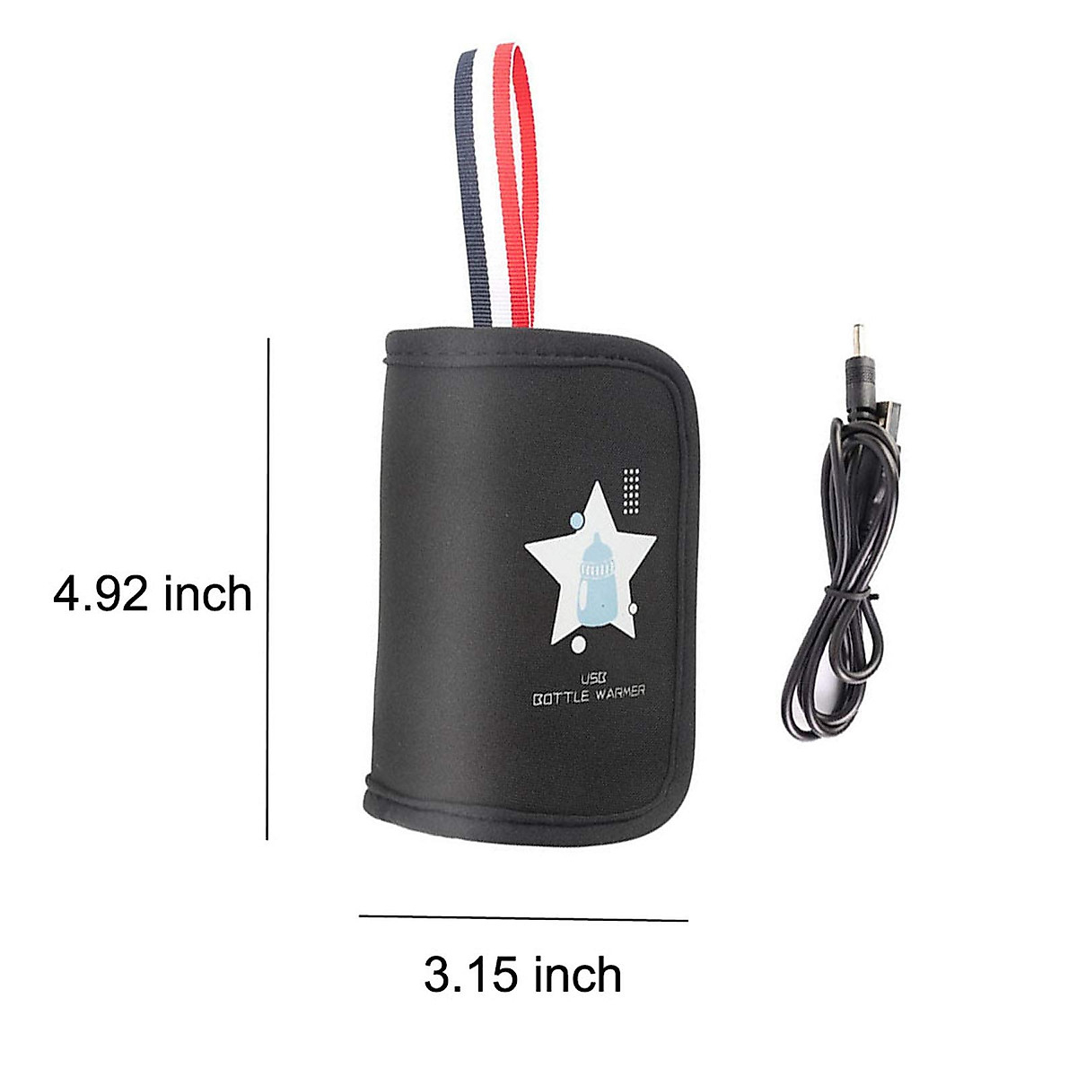 USB Baby Bottle Warmer, Razzil DC 5V USB Heating Portable Car Travel Milk Bottle Warmer, Keep Baby Milk Warm (Power Bank NOT Include)