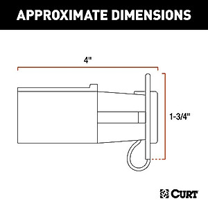 CURT 57245 7-Way RV Blade Vehicle-Side to 4-Way Flat Trailer Wiring Adapter with Tester, Black