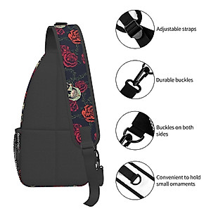 Fylybois Skull Sling Bag Travel Crossbody Backpack for Women Crossbody Chest Daypack Presents