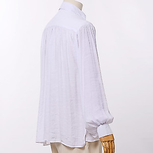 GRACEART Men Pirate Shirt Women Vampire Renaissance Shirts Victorian Ruffled Medieval Costume Cotton Linen Shirt