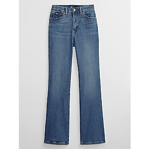GAP Womens High Rise Flare Jeans, Dark Wash, 32 Regular US