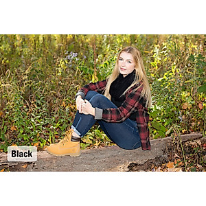 Funky Junque Womens Infinity Scarf Cable Knit Wrap - Solid LINED - Black