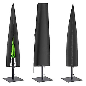 Umbrella Cover Patio Umbrella Cover Waterproof Outdoor Parasol Cover 420D Oxford Fabric Offset Cantilever Cover with Zipper for 7ft to 9ft Umbrellas Black