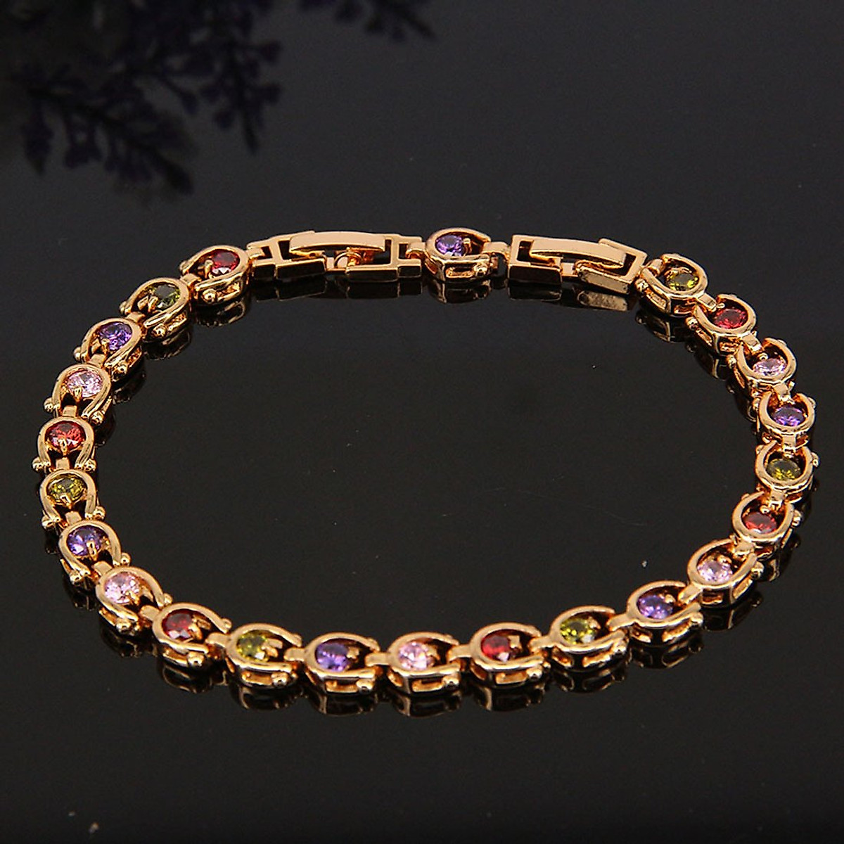 Women Bracelets, 18K Multi-Gemstone and Diamond Tennis Bracelet Gold Heart Bracelets for Women (Diamond Bracelet)