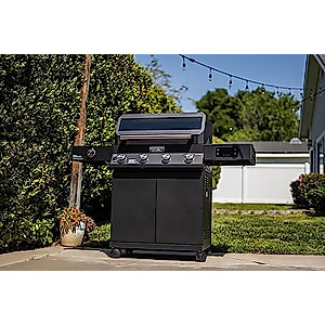 Monument Grills 4-Burner Liquid Propane Gas Smart bbq Grill Denali D425 with Stainless Steel Rotisserie Kit(2 Items)