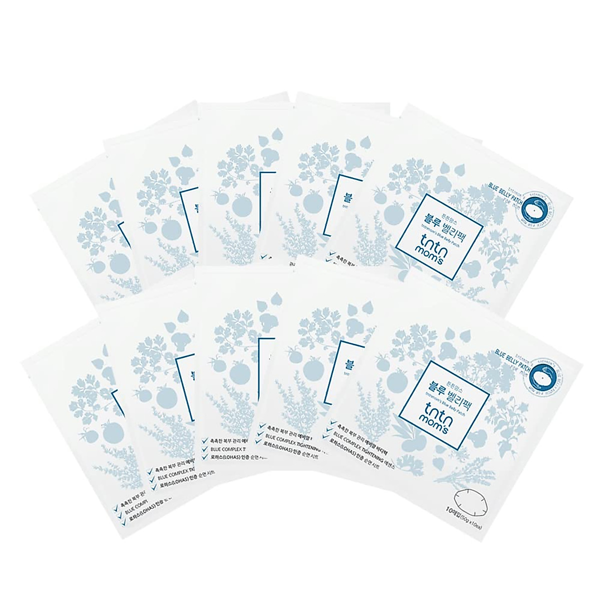 TNTNMOM’S Blue Belly Sheet Mask : Stretch Mark Prevention Mask Pack - 10 Safe & Fragrance-Free Sheets (1.94oz Essence) - Nourishing Solution for Pregnant Women's Skin