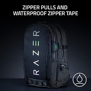 Razer Rogue v3 16" Gaming Laptop Backpack: Travel Carry On Computer Bag - Tear and Water Resistant - Mesh Side Pocket - Fits 16 inch Notebook - Chromatic