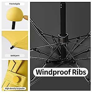 Light and Small Mini Umbrella with Cute Case,5 Folding Compact Pocket Umbrella for Travel,Outdoor Sun Rain Umbrellas for Car.Colorful UV Protection Umbrella for Women and Girls White 6 Ribs