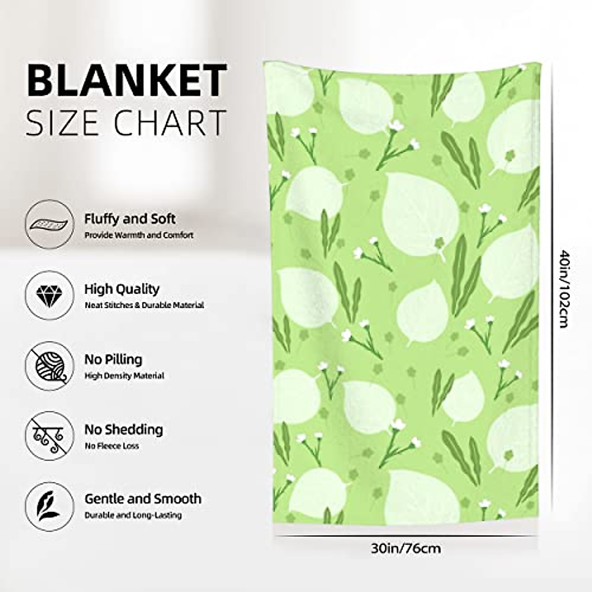 RIFYRI Baby Blankets for Boys Girls Lightweight Fuzzy Fluffy Warm Plush Baby Blanket Gifts for Infant Toddler Newborn Receiving Blanket for Crib, Stroller (Plants, 30Wx40L)