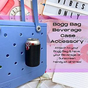 BAGLETS - Can Drink & Water Bottle Holder Charm Accessory Compatible with Bogg Bags - Keep Bottles or Drink Cans Handy with Your Tote Bag - Fits Inside or Outside of The Bag – Made in USA - Black