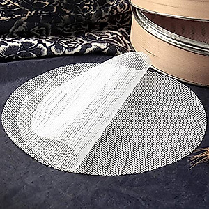 GUCUJI 4Pcs 10 inch Non stick Silicone Steamer Liners Mesh Mat Pad Steamed Buns Dumplings Baking Pastry Dim Sum Mesh