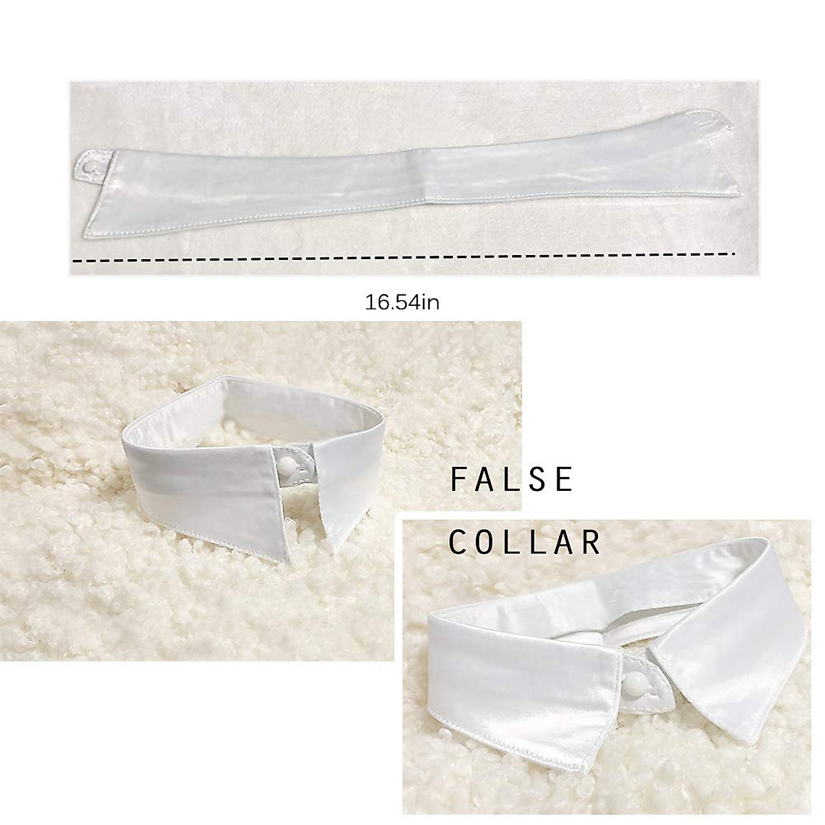 Gracelife Unique Style False Collar Peter Pan Blouse Detachable Choker Necklace Faux Collar (White 15)