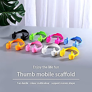 LINASHI Thumb Phone Holder, Lazy Thumb Stand Portable Multifunction Multi-Angle Adjustable Thumbs up Cell Phone Holder for Home Green One Size