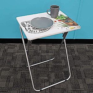 Home Basics TT39161 Foldable TV Tray Table, 19.0 x 15.0 x 26.0, for The Love of Food (White)