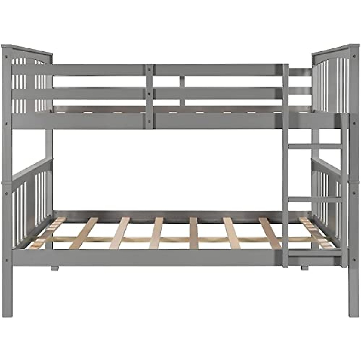 ATH-S Twin Over Twin Bunk Bed with Trundle, Solid Wood Bunk Beds for (White) (Color : Grey, Size : Full Over Full)