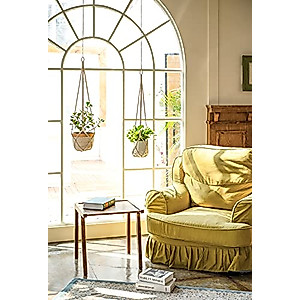 Dahey Macrame Plant Hanger Indoor Hanging Planter Basket Handmade Woven Cotton Rope Flower Pot Decorative Crochet Plant Holder Stand for Boho Home Decor No Tassels,35 Inch,Set of 2