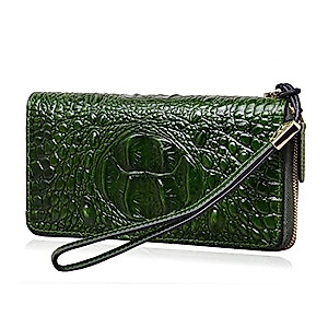 PIJUSHI Women Handbags Crocodile Top Handle Bag Designer Satchel Bags For Women Wristlet Wallet for Women Crocodile Leather Wallet Ladies Clutch Purse