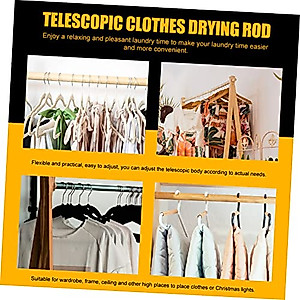 DOITOOL Clothes Pole Adjustable Hitch Metal s Hooks Pant Hooks for Closet Clothes Poles for Hanging Clothes Cloth Hanger Pole Clothesline Outdoor Set Retractable Clothesline Pole Golden CD