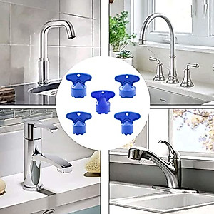 ZYAMY 5pcs Faucet Aerator Keys Cache Aerator Keys Aerator Wrench Recessed Aerator Keys Blue Plastic Faucet Aerator Repair Replacement Tool Spanner for M16.5 M18.5 M21.5 M22.5 M24 Cache Aerators