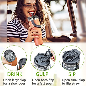 ZHZHLED 30 oz Tumbler with 2-in-1 Lid and Straw, Vacuum Insulated Water Bottle with Handle, Double Wall Stainless Steel Coffee Cup Travel Mug Leak Proof Flip, Cold for 12 Hours Iced for 24 Hours