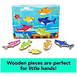 Pinkfong Baby Shark Musical Wood Sound Puzzle- Plays Song Baby Shark Toys Toddler Toys Kids Toys Baby Shark Birthday Decorations for Ages 2+