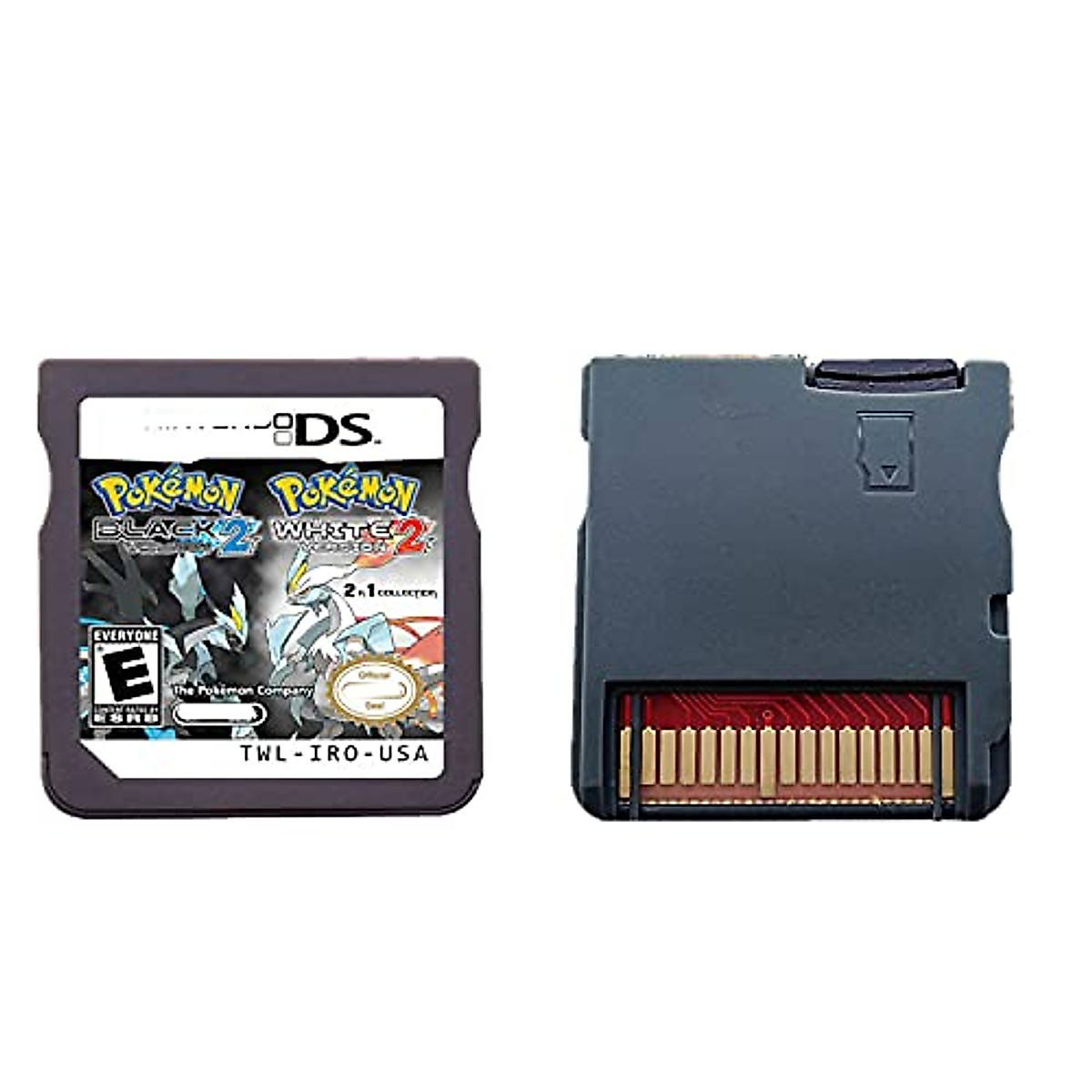 2 in 1 Black Edition 2+White Edition 2 NDS Game Card Collection, Combined DS Game Card, Suitable for DS, NDSL, New 3DS, 2DS, New 2DS, NDSi, NDSi LL/XL, 3DS, 3DSLL/XL