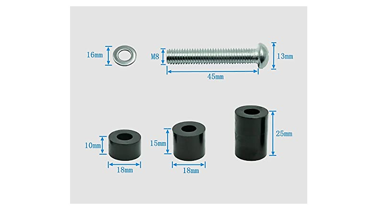 Secure Your Samsung TV with M8x45mm Mounting Bolts & Spacers