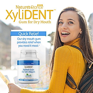 XyliDENT Xylitol Gum for Dry Mouth Relief - Stimulates Saliva, Freshens Breath, Reduces Acid Production, Fast Acting Relief, 50 Count (Peppermint)