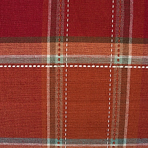 DII Autumn Pumpkin Spice Kitchen Collection Fall/Thanksgiving Cotton Table Décor, Table Runner, 14x72, Orange Plaid