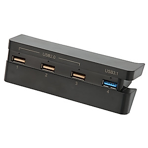 for PS4 Slim Gaming Console Hub, USB2.0 x 3+USB3.0Expansion Adapter, High Speed USB Hub Adapter, Plug and Play, USB Charger Controller Splitter, Compatible USB 3.1/2.0