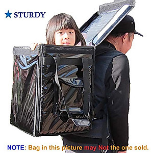 PK-66V: Middle Food Delivery Backpack,16" L x 12" W x 18" H, Top Loading, Insulated Pizza Delivery Bag, Food Take Out Backpack, Thermal Delivery Bag, Pizza Delivery Backpack,Matte Waterproof