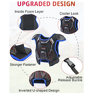 Kids Dirt Bike Gear - StarknightMT Youth Motorcycle Riding Protective Gear ATV Chest Protector Motocross Armor Suit for Boys Girls Mountain Biking Cycling, Blue