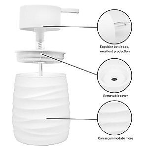 Hand Soap Dispenser Plastic Pump Rust Resistant Leak-Proof Non-Slip Refillable Liquid Hand Sanitizer Dispenser for Bathroom, Kitchen Sink 7.7oz White