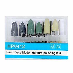 Bomaoer Dental Resin Base Hidden Denture Polishing Kits HP0412 Used for Low-speed Handpiece