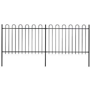 Garden Fence with Hoop Top,Garden Fence Border,Portable Fence,Privacy Fence,Fencing for Yard,Private Fence,Garden Fence for Dogs,for Patio,Backyard,Outdoor Pool,Porch, Steel 11.2ft Black