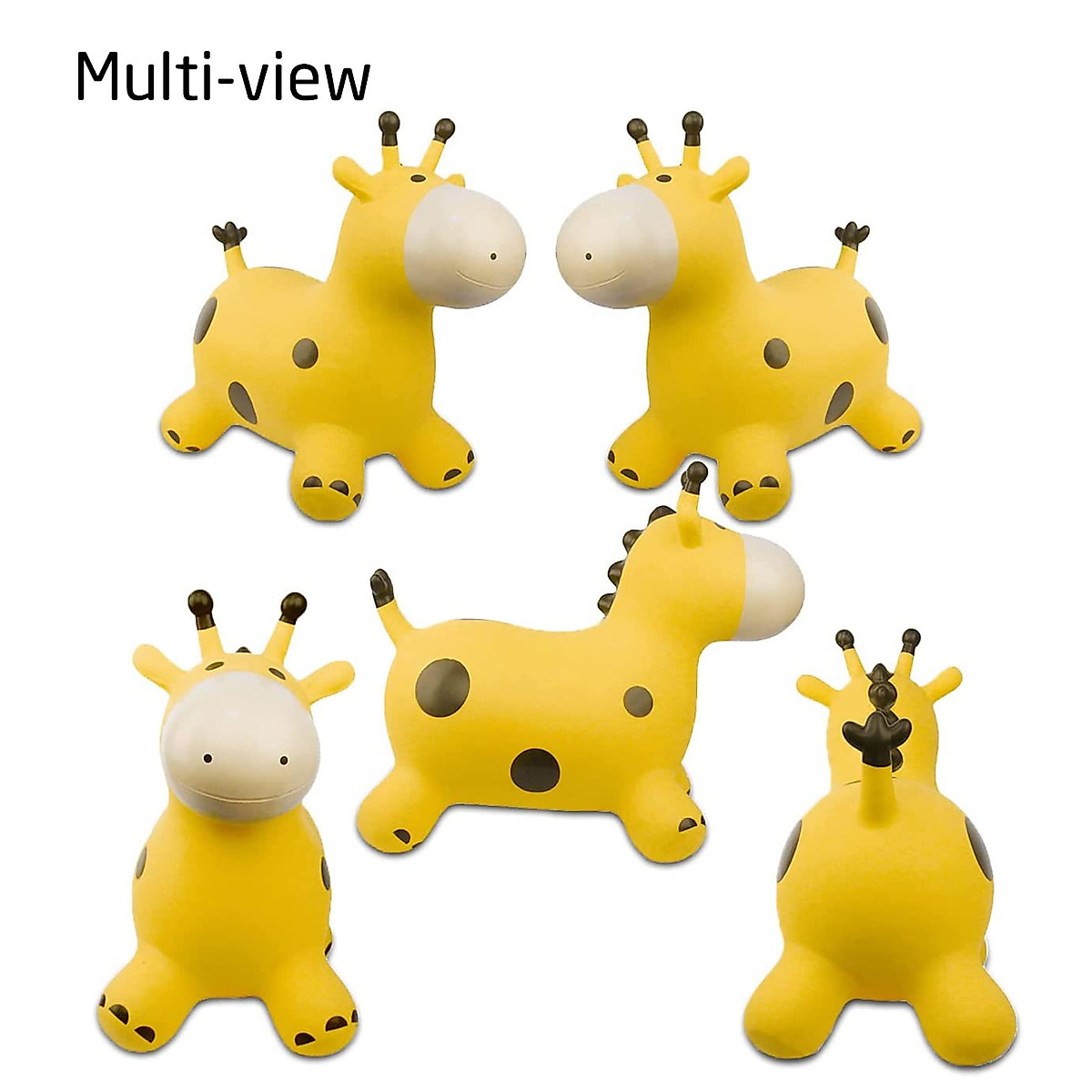 gloexeolg Bouncy Horse Inflatable Kids Ride on Toy Birthday Gifts for Toddlers Girls and Boys 1 of Set(Yellow Giraffe)