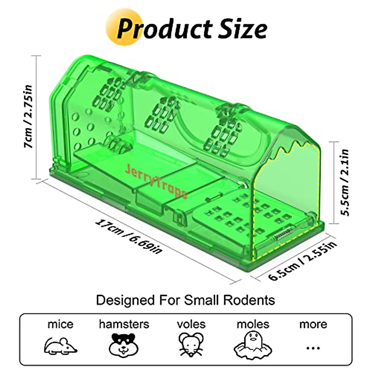 Humane Mouse Trap No Kill,Catch and Release Indoor/Outdoor Mouse Traps for Mice,Easy to Set,Mouse Catcher Quick Effective Reusable and Safe for Families Green(2PCS)