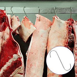 MAHIONG 40 PCS 6.3 Inch Meat Hooks, Stainless Steel S-Shaped Butcher Hook Smoking Hook Meat Processing for Hanging, Drying, BBQ, Chicken, Ribs