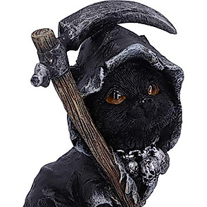 Nemesis Now Amara Grim Reaper Feline Cat Figurine, Resin, Hand-Painted, Gothic Decor, 10.2cm