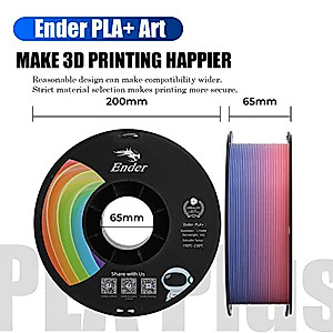 Creality PLA Filament Pro Rainbow, 1.75mm 3D Printer Filament, Ender PLA + (Plus) Printing Filament, 1kg(2.2lbs)/Spool, Dimensional Accuracy ±0.03mm. Fit Most FDM Printer