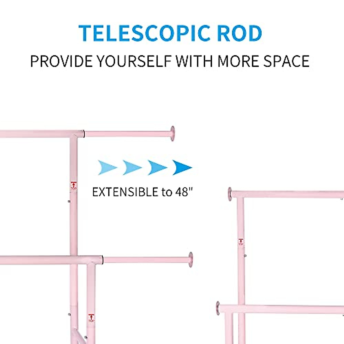 Fishat Pink Double Rod Garment Rack & Simple Garment Rack