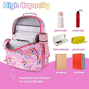 JoyLEME Backpack for Girls Kids, Ideal Kids Rainbow Clouds School Backpack Casual Daypack, Waterproof Preschool Kindergarten Elementary Large Capacity Schoolbag Teen Girls Valentine's Day Gifts（12L）