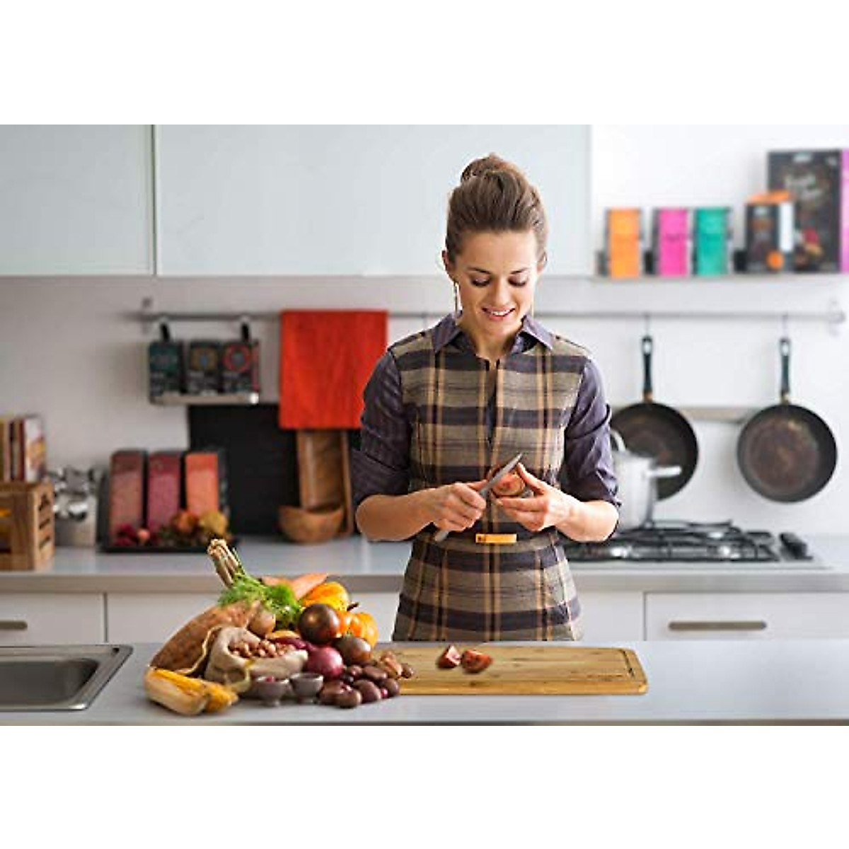 Organic Bamboo Cutting Boards for Kitchen Set of 3 - Eco-Friendly 100% Natural Bamboo Wooden Chopping Board with Juice Groove for Food Prep, Meat, Vegetables, Fruits, Crackers & Cheese - by Clasier